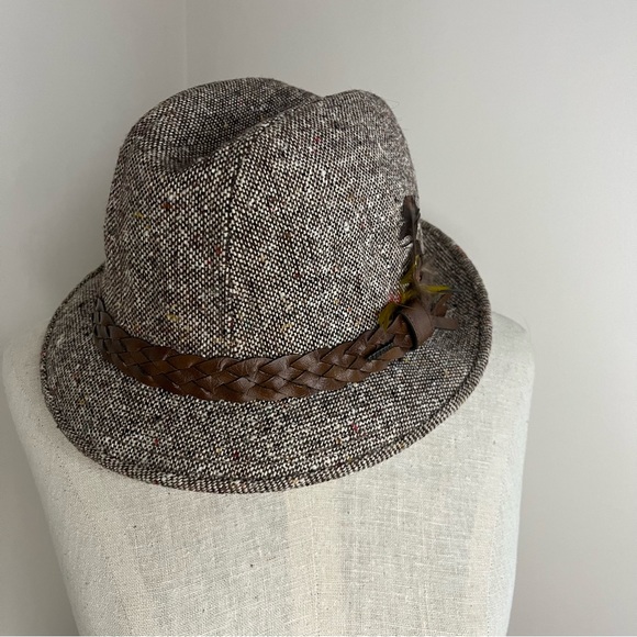 Stetson | Accessories | Vintage Stetson Brown Tweed Fedora Hat With ...